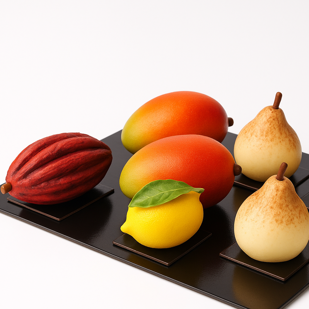 Coffret de 6 trompe-l'œil – Mangue, Poire, Citron & Cabosse de cac ...